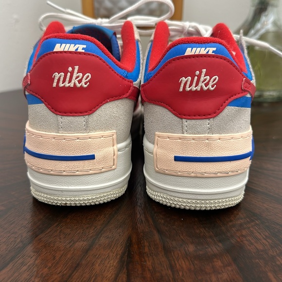 Nike | Shoes | Nike Air Force Shadow Red And Blue Sneakers | Poshmark